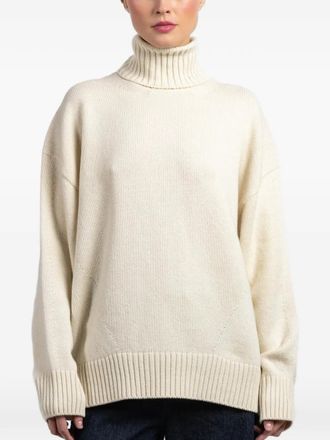 Another Tomorrow roll-neck sweater - Nude