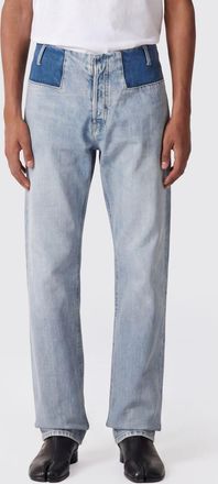 Maison Margiela Slim Fit Patchwork-Denim-Jeans mit Four Stitches-Logo