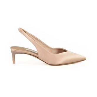 Max Mara Satin Chanel Sandale Semelle Cuir - Femme - Chaussures - Rose - Taille: 39 EU