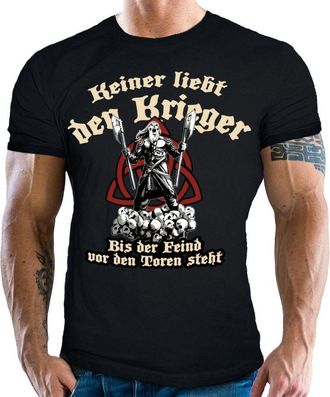 Lobo Negro T-Shirt für Wikinger Nordmann Keltic Fans - Keiner liebt den Krieger