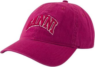 Ganni Femme, Accessoires, Violet, Taille: ONE Size Casquette en Coton Violet - Fabriqu&eacute;e au Vietnam