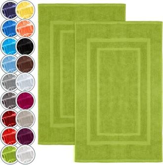 NatureMark Lot de 2 Tapis de Bain en 100% Coton, 50 x 80 cm, Pomme Verte