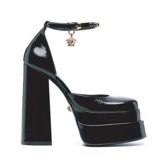 Versace Femme, Chaussures, Noir, Taille: 37 EU Escarpins plateforme en cuir de veau