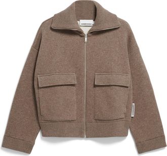 Armedangels Damen Strickjacke aus Bio-Woll Mix JOANIAAS Oversized Fit Cinnamon Dust Melange