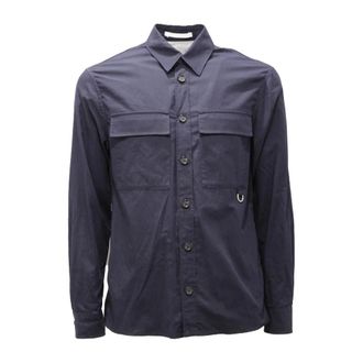 Paolo Pecora Blaues Hemd mit Front- und Seitentaschen - - Shirts - Herren - Blau - S