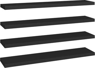 Generic Schwebendes Wandregal, 4 St&uuml;ck, MDF, Hochglanz-Wei&szlig;, Schwebendes Regal, 23/40/50/60/80/90/120 cm, Wandregal f&uuml;r Wohnzimmer/Arbeitszimmer/Bad/K&uuml;che (12