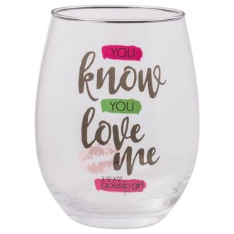 Silver Buffalo Gossip Girl You Know You Love Me XOXO Gossip Girl Weinglas ohne Stiel, 590 ml