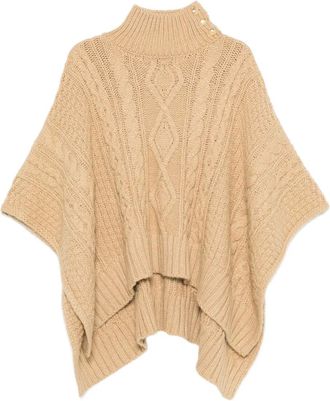 Lauren Ralph Lauren Poncho mit Zopfmuster - Nude