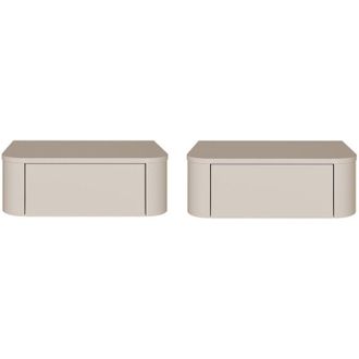 Selsey Selsey LUVIO - Lot de 2 tables de chevet murales avec tiroir, 59 cm, gris cachemire