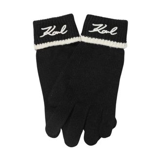 Karl Lagerfeld Gestrickte Handschuhe mit Logodetail - - Accessories - Damen - Schwarzk - M