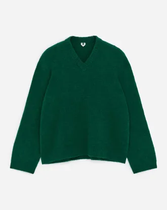 Arket Lockerer Pullover Aus Alpakawollmischung -Gr&uuml;n