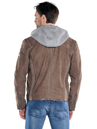 Engbers Lederjacke Herren Lederjacke mit heraustrennbarer Blende, Hellbraun