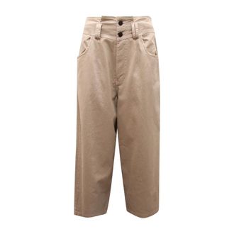 Emma & Gaia Femme, Pantalons, Beige, Taille: 38 FR 22P803 Pantalon Jambe Large