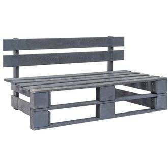vidaXL Outdoor-Bank Paletten Holz Grau Vidaxl