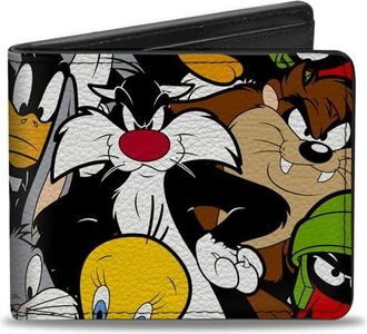 Buckle Down Portefeuille à Deux Volets pour Homme Looney Tunes, Marron, 4.0 x 3.5