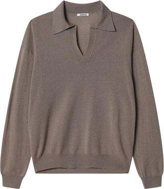 Auralee Homme, Pulls, Brun, Taille: XL Knit Skipper Polo