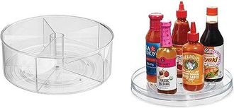 iDesign Linus Schrank Organizer, mittelgro&szlig;er Drehteller mit 5 F&auml;chern & plateau tournant, grand plateau pivotant en plastique pour &eacute;pices et ingr&eacute;dients de c