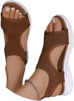 Generic Sandales orthop&eacute;diques larges pour femme avec soutien de la vo&ucirc;te plantaire - Sandales compens&eacute;es &agrave; ressort pour fasciite plantaire - Chaussures de ma