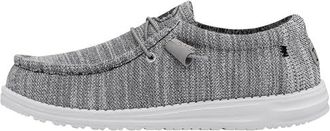 HeyDude Wally Stretch Mix - Chaussures pour Hommes - Baskets avec Semelles Confortables - Style Mocassin, Granite, 40