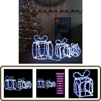 vidaXL Weihnachtsdekoration Geschenkboxen mit 180 LEDs Indoor Outdoor - Weihnachtsdeko - led Beleuchtung - Geschenkbox - Winterdeko - Au&szlig;endeko
