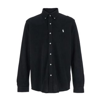 Polo Ralph Lauren Schwarzes Button-Down Hemd mit Pony-Stickerei - - Shirts - Herren - Schwarzk - L