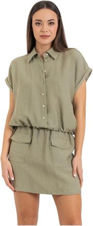 Kocca Femme, Blouses et Chemises, Vert, Taille: 40 FR &Eacute;l&eacute;gant chemisier l&eacute;ger cintr&eacute; &agrave; la taille