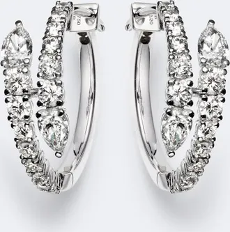Bucherer Boucles doreilles Diamond Twist en or blanc 18 ct et diamants