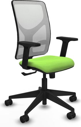 Piqueras y Crespo Drehstuhl mit Rollen, 2D-Armlehnen, h&ouml;henverstellbare Lendenwirbelst&uuml;tze, mit 3 Positionen und Schneideschaum, Wei&szlig;/Pistazie