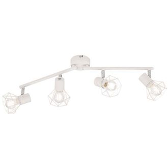 Fischer & Honsel Fischer&honsel - Plafonnier salon spot orientable 4 lampes blanc l 60 cm