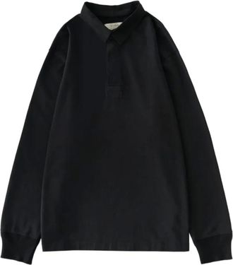 STUDIO NICHOLSON Homme, Tops, Noir, Taille: L Alyk Cotton Rugby Polo