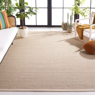Safavieh Naturfaser Teppich f&uuml;r Wohnzimmer, Esszimmer, Schlafzimmer - Natural Fiber Collection, Kurzer Flor, Nat&uuml;rlich und Beige, 244 x 244 cm