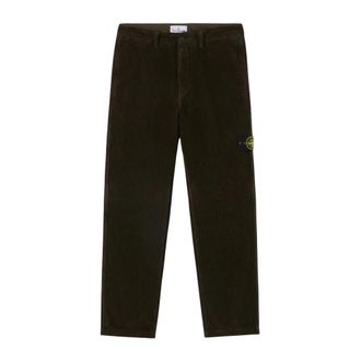 Stone Island Homme, Pantalons, Brun, Taille: W34 Pantalon chino coupe droite avec poche contrastante