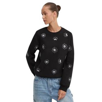 Desigual Sweat à Manches Longues en Tricot pour Femme Shirt, Noir, XX-Large