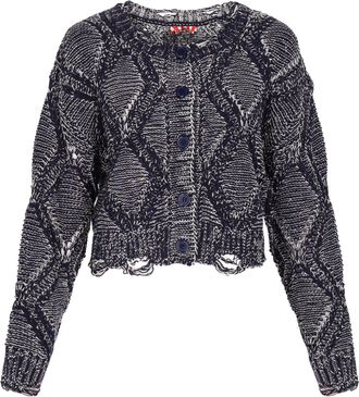 Mymo Strickjacke Frauen marineblau cremewei&szlig;