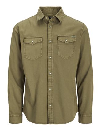 Jack & Jones Herren JJESHERIDAN Shirt L/S NOOS 12138115, Forest Night/Slim, XXL