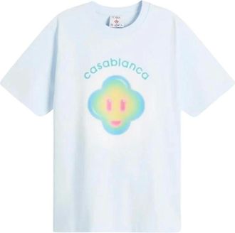 Casablanca Homme, Tops, Bleu, Taille: S Airbrush Smiley T-Shirt