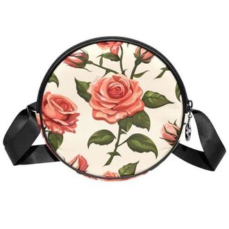 Generic Sac &agrave; bandouli&egrave;re rond pour femme, petit sac &agrave; bandouli&egrave;re avec fermeture &eacute;clair, bretelles r&eacute;glables, style d&eacute;contract&eacute;, pour femmes et filles