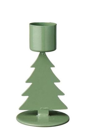 Ib Laursen Kerzenhalter - Tannenbaum - Metall - Farbe: gr&uuml;n - (&Oslash;xH) 4,5 x 8,5 cm