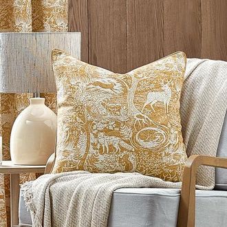 furn. Winter Woods Kissen mit Tiermotiv, Chenille, Federn, gefüllt