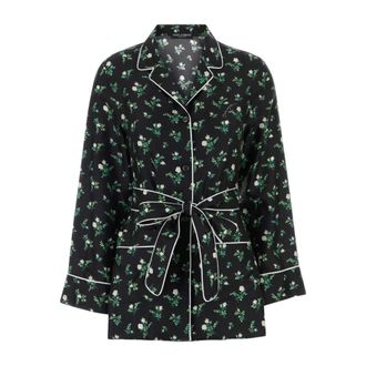 Dolce & Gabbana Femme, V&ecirc;tements de nuit et de d&eacute;tente, Multicolore, Taille: 44 FR Roselline and Mughetti Printed Twill Shirt