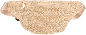 Valiclud Geflochtene Strohtasche Mini Bauchtasche Damen Crossbody Tasche Sommer Hüfttasche Für Wandern Fahrrad Freizeit 12.2X6.3X0.8 Zoll