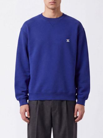 Celine Sweat-shirt &agrave; col rond en coton avec logo Triomphe brod&eacute; contrastant