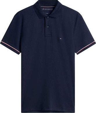 Tommy Hilfiger Liquidtip Poloshirt f&uuml;r Herren, Mit Kragen, kurz&auml;rmlig (Himmelblau)