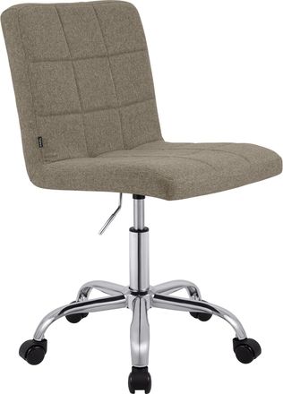 Clp Arbeitshocker h&ouml;henverstellbar mit Lehne und Rollen Darfield, Arbeitsstuhl ergonomisch 360&deg; drehbar, Kosmetikstuhl bis 150 kg belastbar, Farbe:Taupe, 