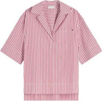 Tommy Hilfiger Chemise col v &agrave; rayures en coton