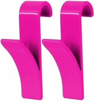 MSV Lot von 2 Hooks Tuch Dryer IN Color Plastic Fucsia Haken für Handtuchtrockner, Rot, One Size, Kunststoff, Einheitsgröße