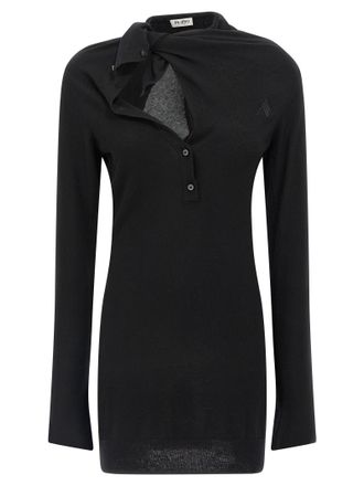 The Attico Womens Black Virgin Wool Short Dress