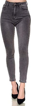 Elara Pantalon Femme Super Taille Haute Chunkyrayan EL12D3 Dunkelgrau 44 (2XL)