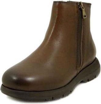 Stiledivita Bottines basses pour femme en cuir marron, semelle amovible, 9272, marron, 41 EU