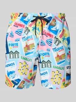 MC2 Saint Barth Badehose im Allover-Look Modell LIGHTING Postcard